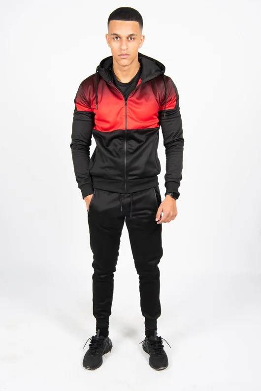 Mens Black Two Tone Hooded Skinny Fit Tracksuit | justyouroutfit